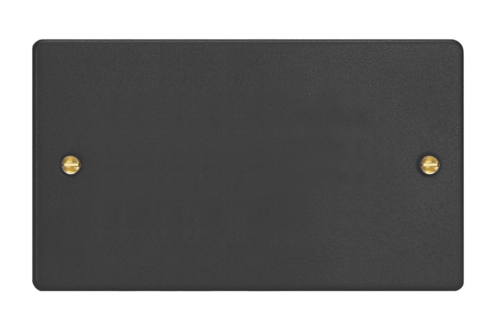 Varilight 2-Gang Blanking Plate Matt Black - Screwfix
