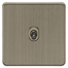 Knightsbridge Screwless 10AX 1-Gang 2-Way Toggle Light Switch Antique ...