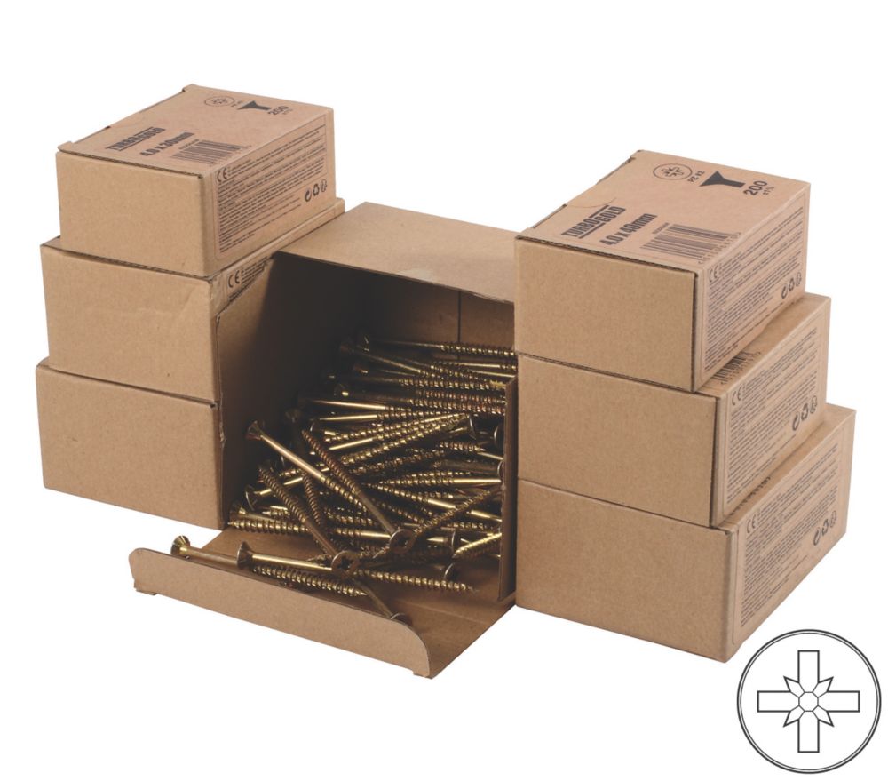 TurboGold PZ Double-Countersunk Wood Screws 1000 Pieces | Screws Trade ...