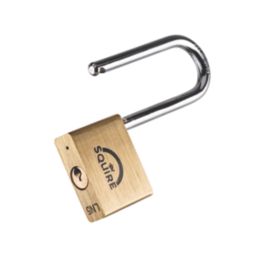 Squire LN5/2.5 Brass All-Weather Long Shackle Padlock 50mm - Screwfix
