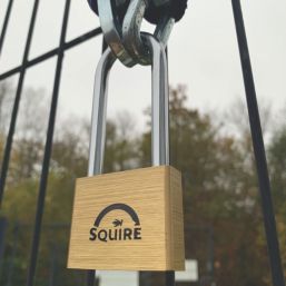 Squire LN5/2.5 Brass All-Weather Long Shackle Padlock 50mm - Screwfix