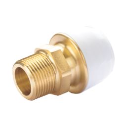 Hep2O Plastic Push-Fit Adapting Keyless Male Coupler 22mm x 3/4" - Screwfix