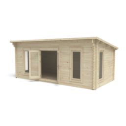 Forest Arley 19' 6" x 10' (Nominal) Pent Timber Log Cabin with Assembly ...
