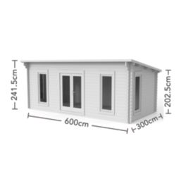 Forest Arley 19' 6" x 10' (Nominal) Pent Timber Log Cabin with Assembly ...