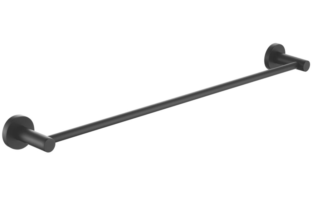 Bristan Round Towel Rail Black 595mm x 72mm x 48mm - Screwfix