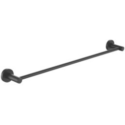Bristan Round Towel Rail Black 595mm x 72mm x 48mm - Screwfix