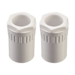 Deta TTE Female Conduit Adaptors 25mm White 2 Pack - Screwfix