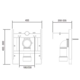 Support Bidet Frame for Wall-Hung Toilet 400mm - 600mm - Screwfix