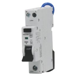 MK Sentry 16A 30mA Type A 2-Pole C Curve Bi-Directional Miniature RCBO - Screwfix