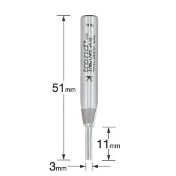 Trend 3/05X1/4TC 1/4" Straight Router Cutter 3mm x 11mm - Screwfix