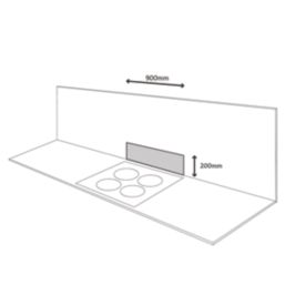 Splashwall Metallic White Upstand 6mm x 200mm x 900mm - Screwfix