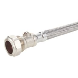 Essentials Flexible Tap Connector with Isolating Valve 22mm x 3/4 x ...