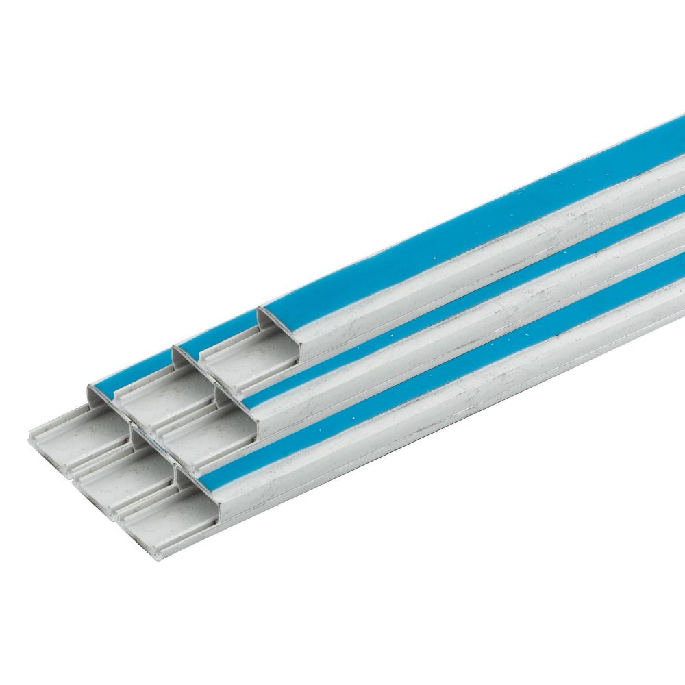 Tower PVC White Self-Adhesive Mini Trunking 12mm x 8mm x 3m 20 Pack ...