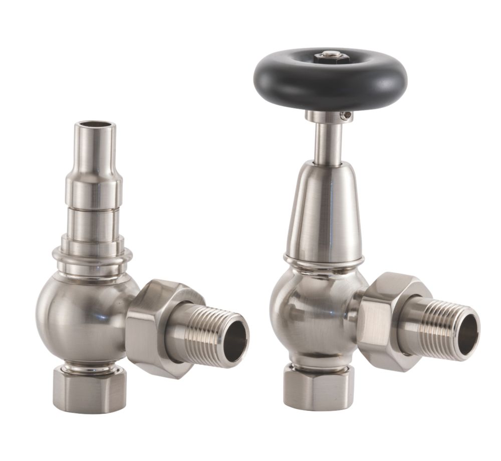 Arroll UK-20 15mm x 1/2" Brushed Nickel Angled & L/S Traditional Manual ...