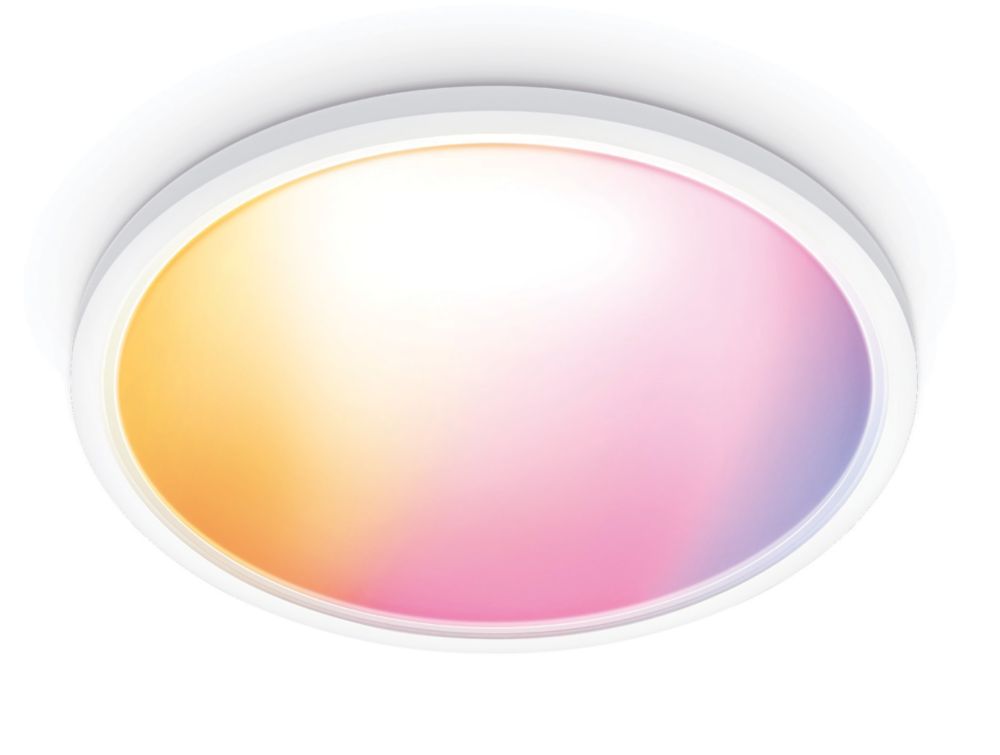 WiZ SuperSlim RGB & White LED Smart Ceiling Light White 22W 2450lm ...