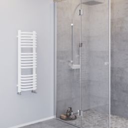 Blyss Curved D-Bar Towel Radiator 900mm x 300mm White 1323BTU - Screwfix