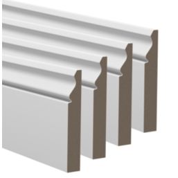 Essentials Primed MDF Ogee Skirting Board 2400mm x 119mm x 18mm 4 Pack ...