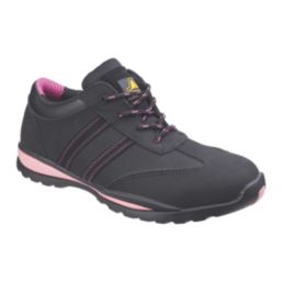Amblers FS47 Size 6 Womens Black/Pink Steel Toe Cap Safety Trainers ...