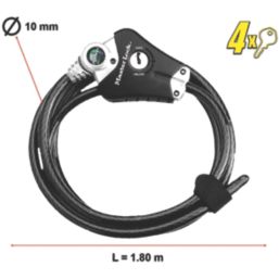 Master Lock Braided Steel Python Cable Lock 1.8m x 10mm - Screwfix