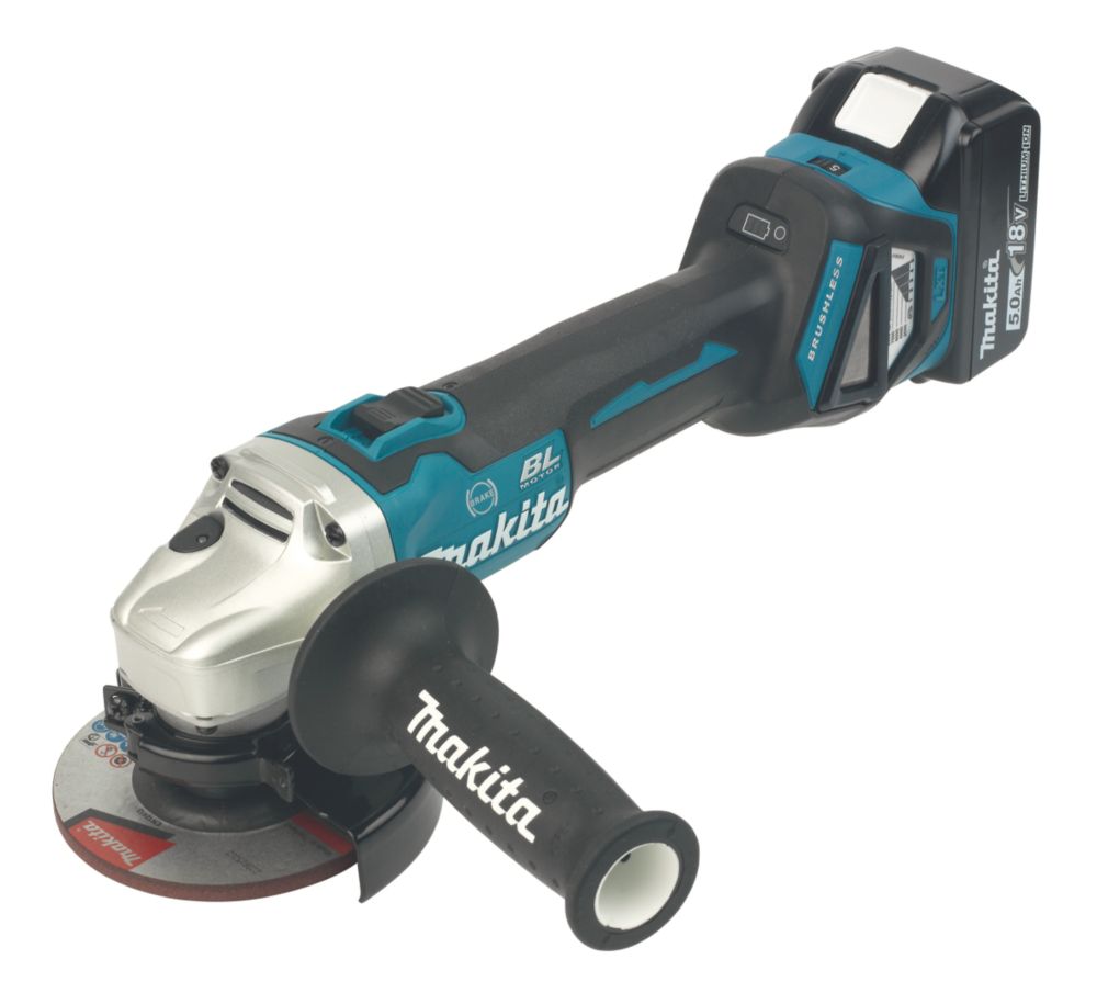 Makita DGA463T001 18V 2 x 5.0Ah Li-Ion LXT 4 1/2" Brushless Cordless ...