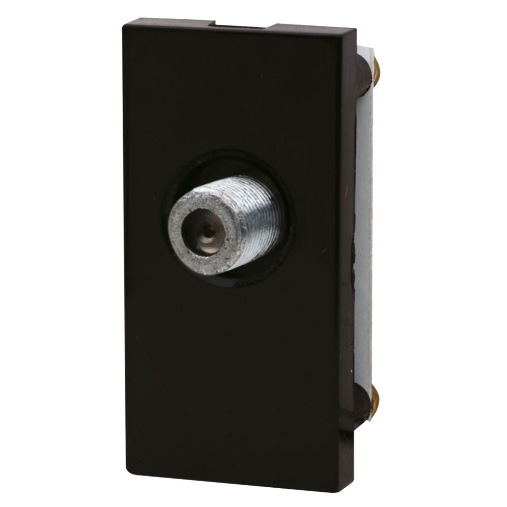 LAP Modular F-Type Satellite Socket Black - Screwfix