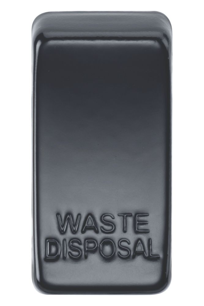 Knightsbridge 'WASTE DISPOSAL' Switch Cover Matt Black - Screwfix