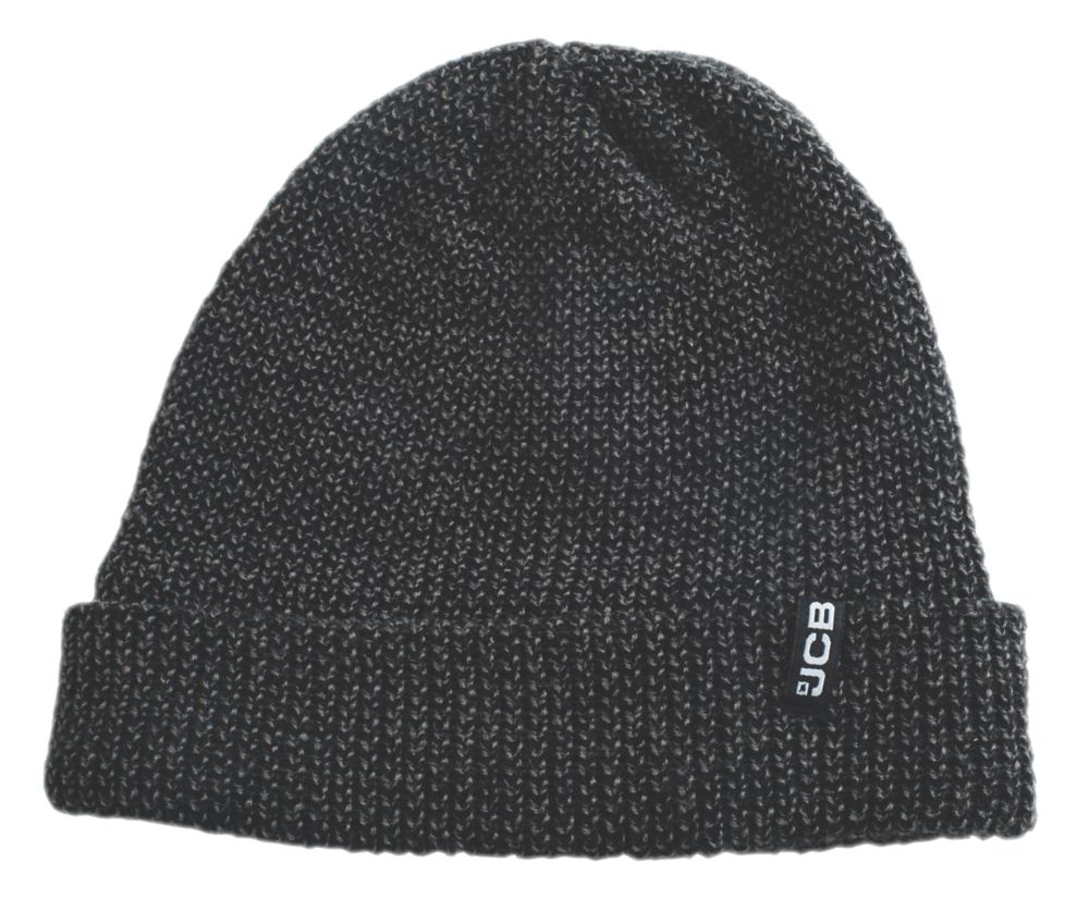 JCB Work Beanie Black & Grey Marl - Screwfix