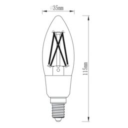 LAP E14 Candle LED Virtual Filament Smart Light Bulb 4.2W 470lm 3 Pack - Screwfix