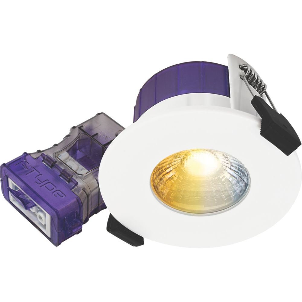 Luceco FType Ultra Flat Fixed Fire Rated LED Downlight CCT Colour ...
