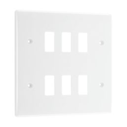 British General Nexus 800 Grid 6-Module Grid Faceplate White - Screwfix