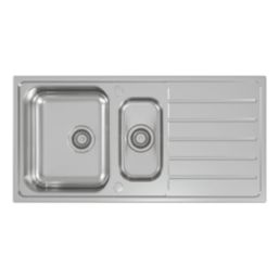 Carysil SD150 1.5 Bowl Stainless Steel Inset Kitchen Sink 1001mm x ...