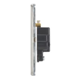 Contactum Lyric 2A 1-Gang Unswitched Round Pin Socket Brushed Steel ...