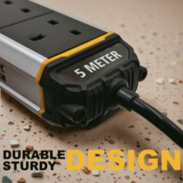 Stanley 13A 2-Gang Unswitched Power Strip With Belt Clip Black 5m ...