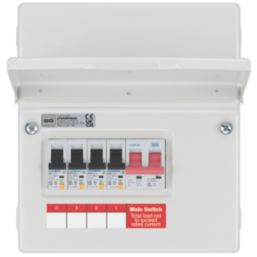 British General Fortress 6-Module 4-Way Populated Main Switch Consumer Unit - Screwfix