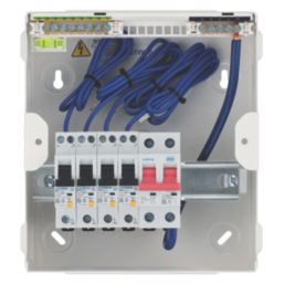 British General Fortress 6-Module 4-Way Populated Main Switch Consumer Unit - Screwfix