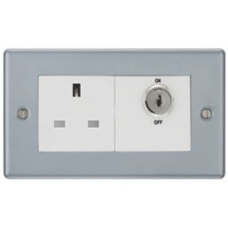 British General 13A 1-Gang DP Switched Metal Clad Key Controlled Power ...