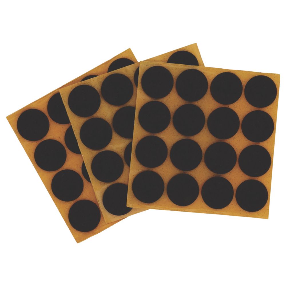 Fix-O-Moll Brown Round Self-Adhesive Felt Gliders 22mm x 22mm 48 Pack ...