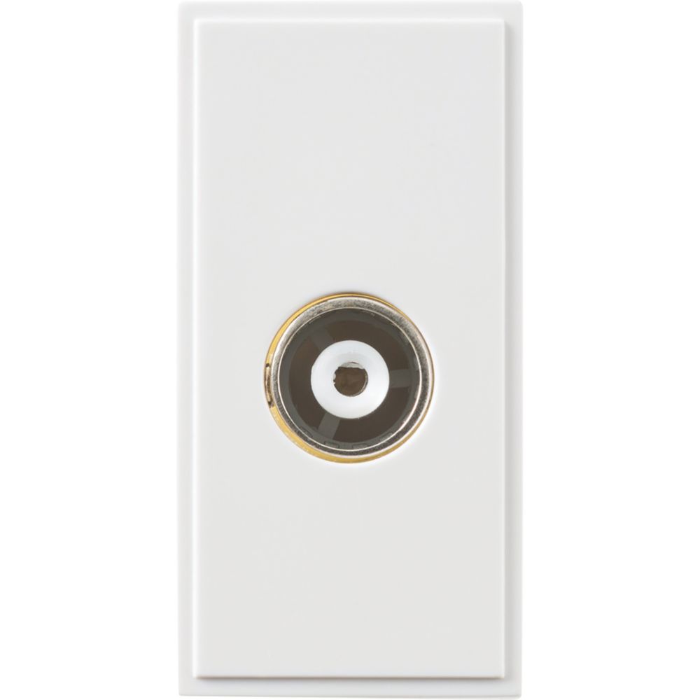 Knightsbridge Modular Coaxial TV Socket White - Screwfix