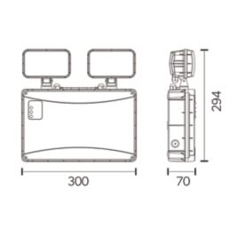4lite Non-Maintained Emergency LED Twin Spotlight White 3.5W 670lm ...