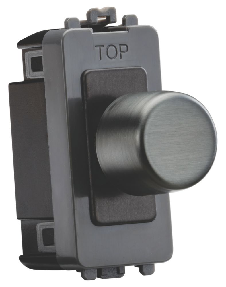 Knightsbridge 2-Way LED Grid Dimmer Switch Smoked Bronze - Screwfix