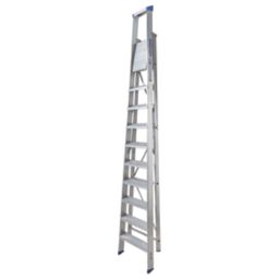 Werner Aluminium 2.74m 10 Step Platform Step Ladder - Screwfix