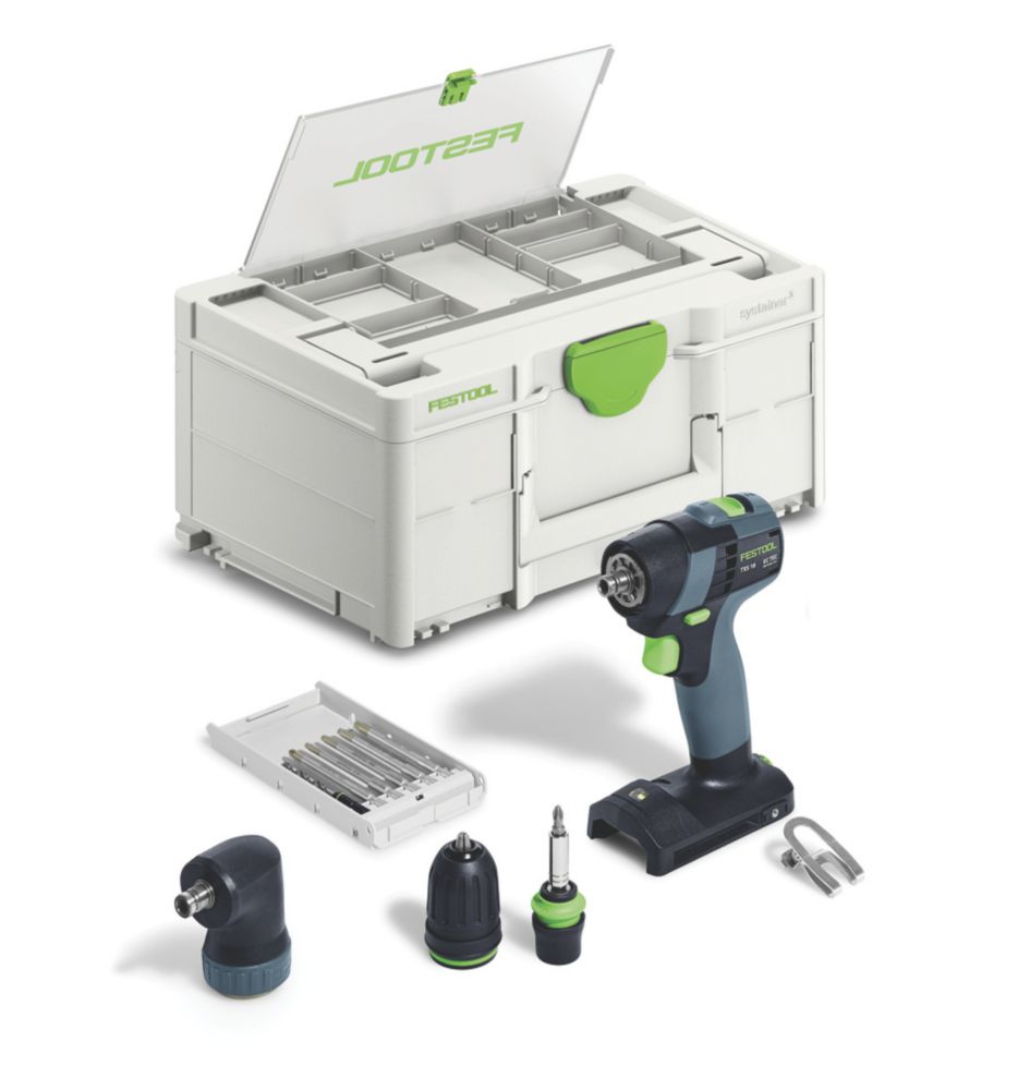 Festool TXS 18-Basic-Set 18V Li-Ion Airstream Li-High Power Brushless Cordless Drill Driver ...