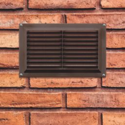 Map Vent Fixed Louvre with Flyscreen Vent Brown 229mm x 152mm - Screwfix