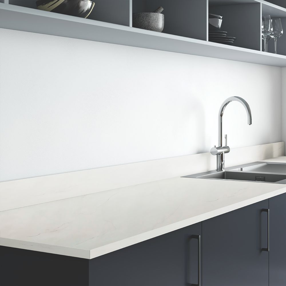 Wilsonart Marmo Paros Upstand 3000mm x 70mm x 12mm - Screwfix