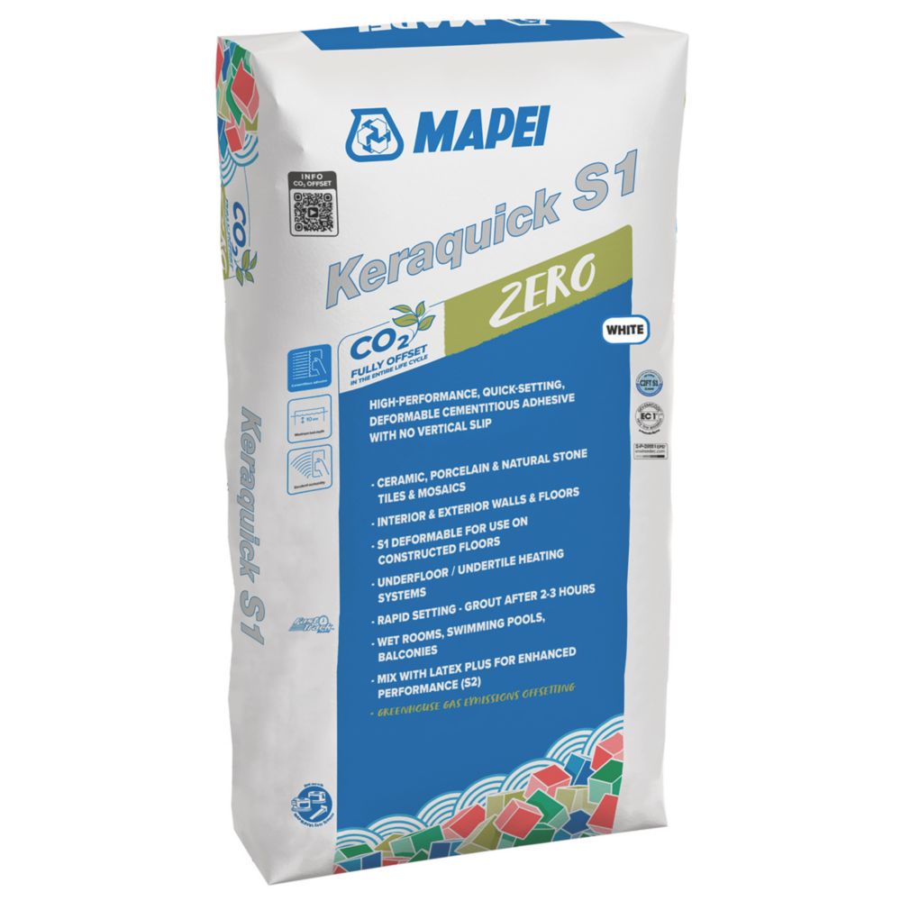 Mapei Keraquick Zero S1 Wall & Floor Rapid-Set Flexible Tile Adhesive ...