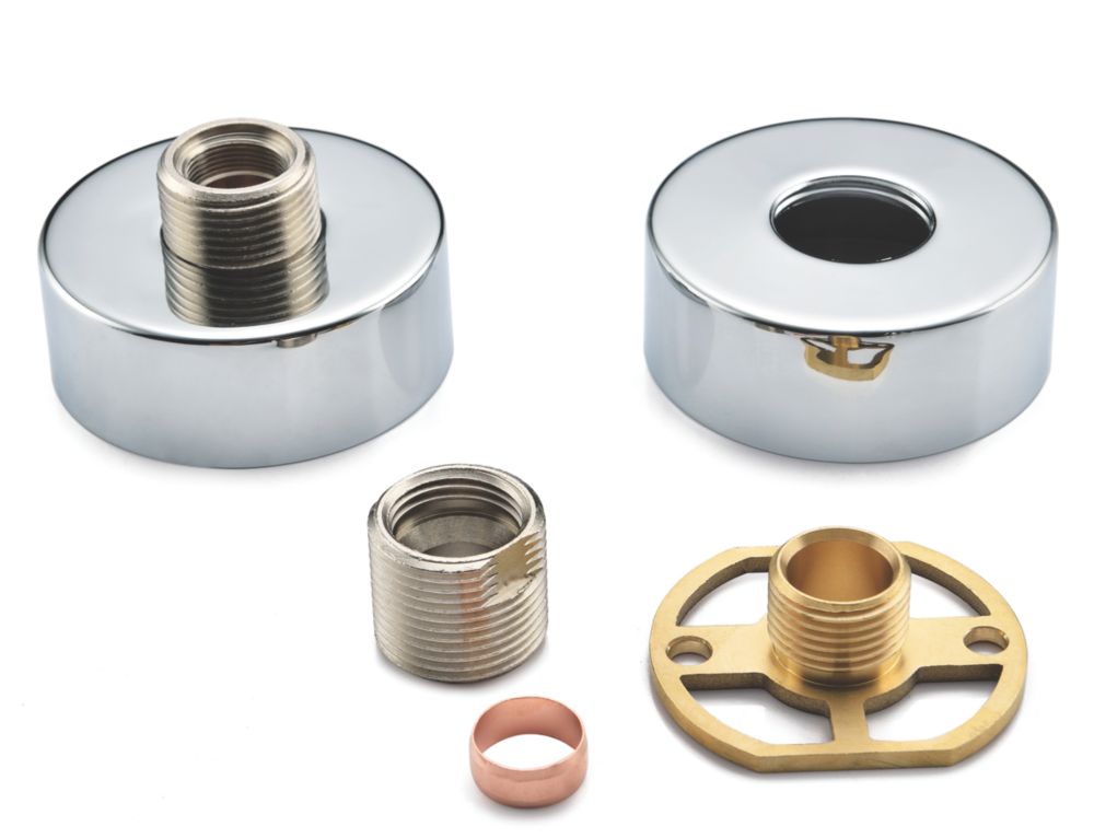 Highlife Bathrooms Round Shower Brackets Chrome - Screwfix