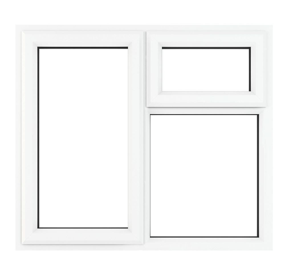 Crystal Left-Hand & Top Opening Clear Triple-Glazed Casement White uPVC ...