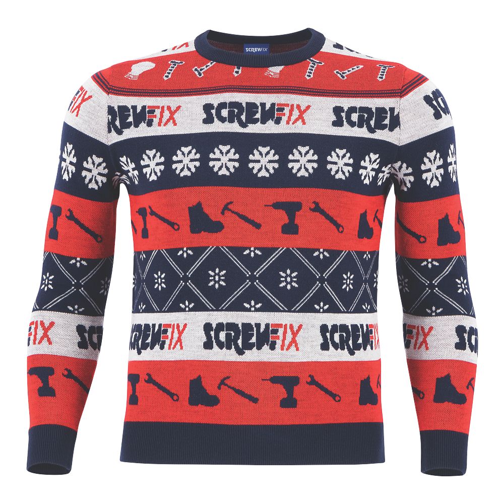 Site Screwfix Christmas Jumper Multi-Coloured X Small 35.5" Chest ...