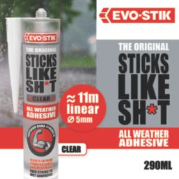 Evo-Stik Sticks Like Sh*t Solvent-Free Grab Adhesive Clear 290ml - Screwfix