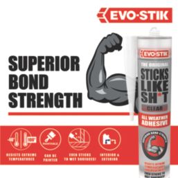 Evo-Stik Sticks Like Sh*t Solvent-Free Grab Adhesive Clear 290ml - Screwfix